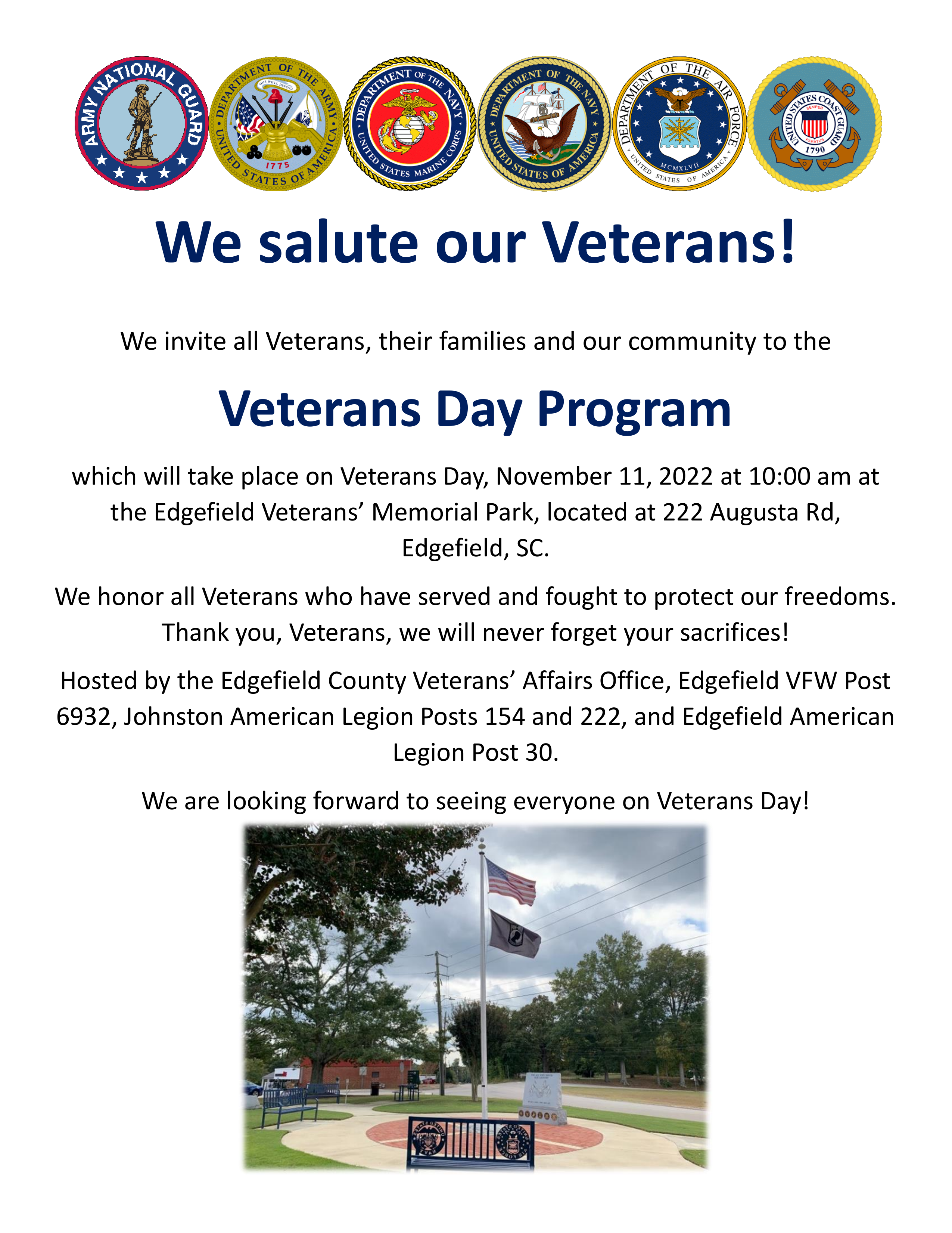 2022 Veterans Day Events | SC Department Of Veterans' Affairs